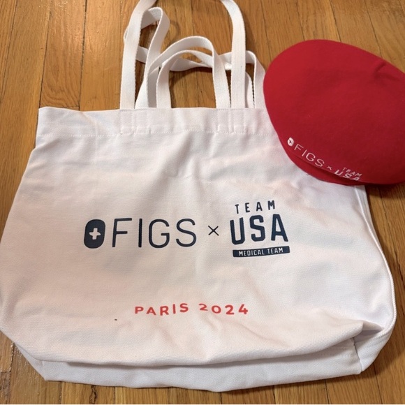 Figs | Bags | Figs Team Usa Paris Olympic 224 Tote Bag And Beret | Poshmark